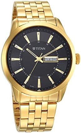 Titan Men's Metropolitan Luxe: Multifunction Black Dial with Two-Tone ...