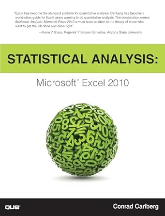 Statistical Analysis: Microsoft Excel 2013 1, Carlberg, Conrad, eBook - Amazon.com