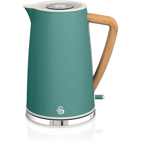 Swan Nordic Jug Kettle, 1.7 Litre, Pine Green, Rapid Boil, Wood Effect ...