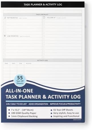 Amazon.com : Daily Task Planner & Activity Log Notepad for ADHD Focus ...