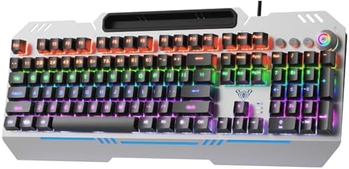 AULA Keyboard, T102M 104 Keys Hot Swappable Mechanical Gaming Keyboard ...