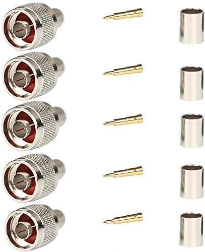 OXYWAVE N Male Plug Crimp Connector for LMR 400,HLF 400,RG214,RG8 RF ...