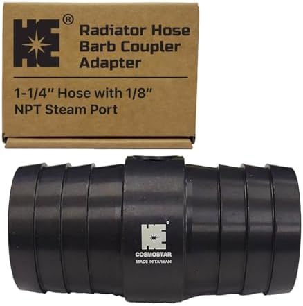 Amazon.com: Cosmostar 1-1/4" Radiator Hose Barb Coupler Adapter with 1/ ...
