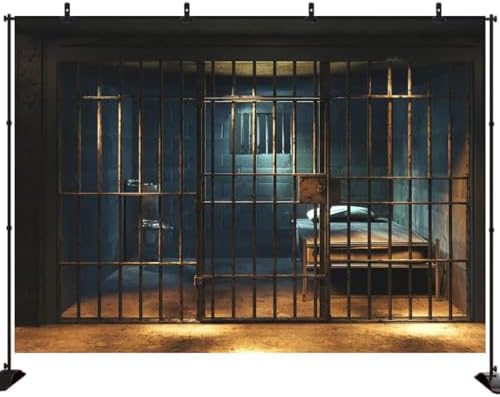 Amazon.com : BELECO 7x5ft Fabric Prison Bars Backdrop Jail Backdrop ...