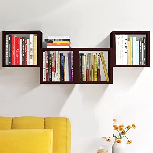 Akiara Book Shelf for Home Library | Accomodate 50 Books | Wooden Shelf ...