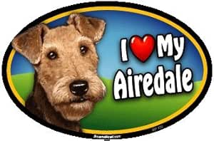 Amazon.com: Oval Car Magnet - I Love My Airedale : Home & Kitchen