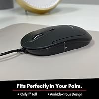 Amazon.com: Macally Quiet Wired Mouse for Laptop or Desktop, USB ...