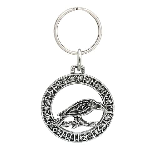 Amazon.com: Odin's Raven In Runes Keychain, Norse, Mythology, G007KC ...