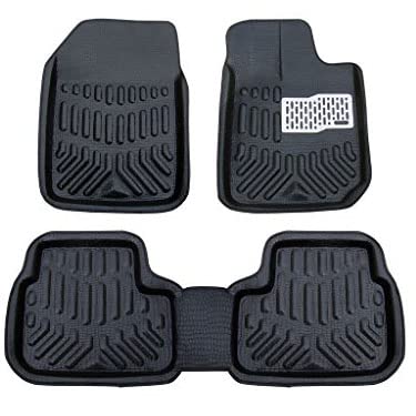 Autopearl 3D Car Floor Mats for Brezza (Set of 3, Black) : Amazon.in ...