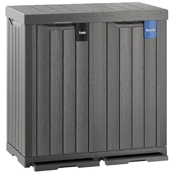 Amazon.com: EAST OAK 62 Gallon Outdoor Trash Can | Waterproof Resin ...