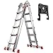 Soctone Ladder, A Frame 6 Step Ladder Extension Ladder, 22 Ft Multi ...