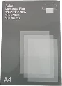 Amazon | ASKUL(アスクル) ラミネートフィルムA4 100μ 100枚 | ラミネーターフィルム | 文房具・オフィス用品
