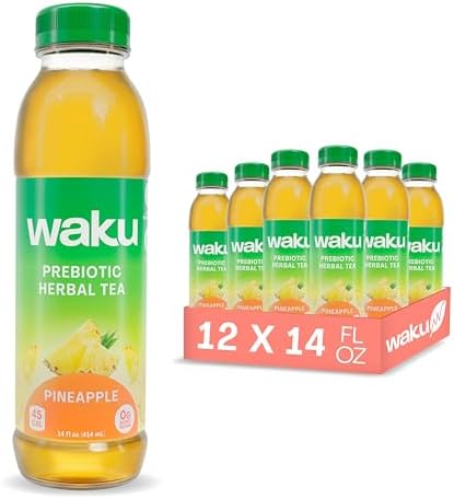 Amazon.com : Waku Prebiotic Herbal Iced Tea | Pineapple | Caffeine Free ...