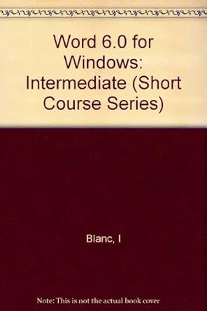 Word 6 Windows Intermediate: Blanc, Iris: 9781562432683: Books - Amazon.ca