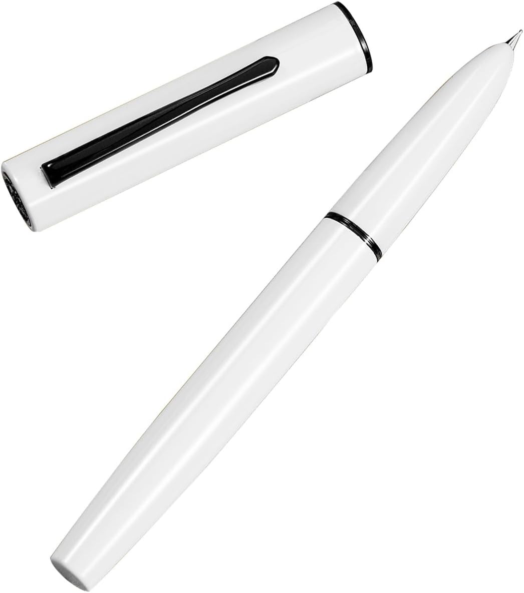 Amazon | Hongdian C1 白万年筆極細字コンバーター付き 古典的なレトロなデザイン | 万年筆 | 文房具・オフィス用品