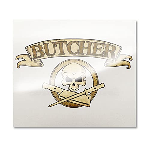 Amazon.com: Butcher Skull & Crossbones Badge Decal Sticker : Arts ...