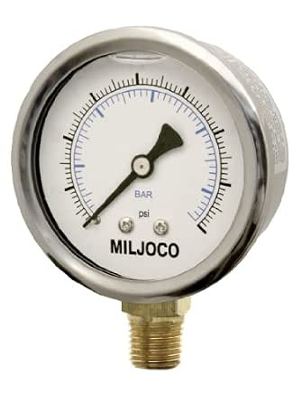 Amazon.com: Miljoco PLF2598L006 Liquid Filled Gauge, 30" Hg-0-150 PSI ...