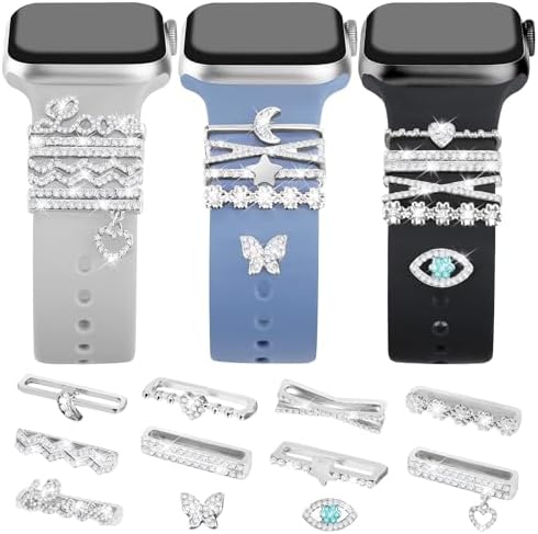 Amazon.com: JR.DM Watch Band Charms with Decorative Bling Rings Loops ...