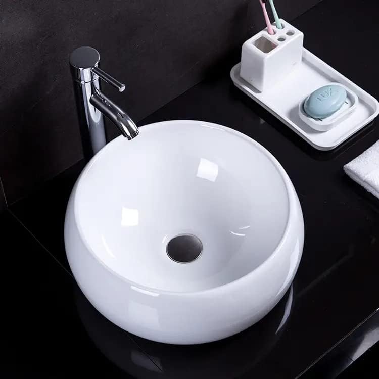 REMANENCE Round Wash Basin Countertop | Tabletop Ceramic Bathroom Sink ...