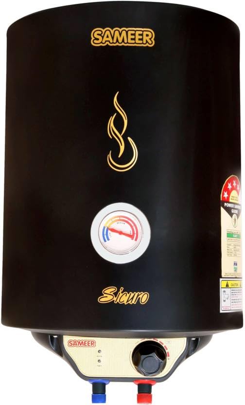 Buy Sameer 10 L Storage Water Geyser (Sicuro Glassline, Black) Online at Low Prices in India ...