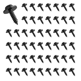 Nivofu 50 Pcs Hex Head Self-tapping Screws with Washers, Fixed Auto Car ...