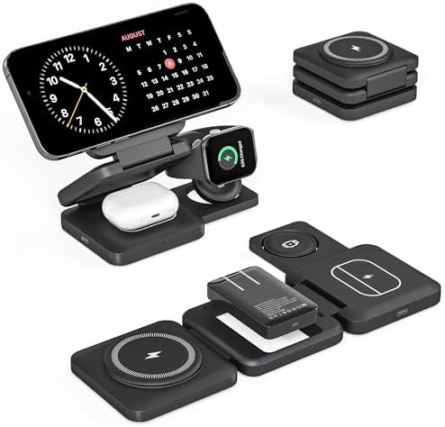 Foluck 3 in 1 Charging Station for iPhone, Integrated Plug Travel ...