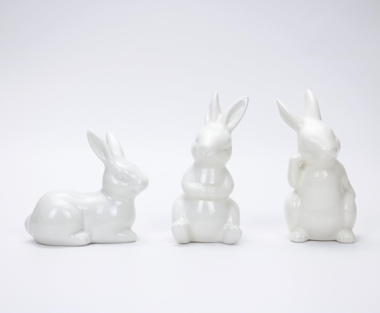 Amazon.com: EASIMECOR Ceramic Bunny Rabbits Easter Bunny Decorations ...