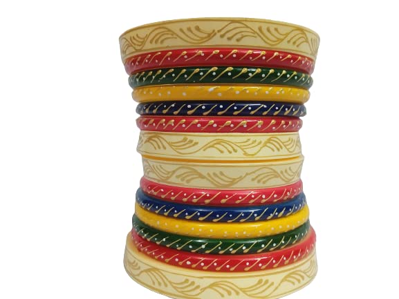 Buy Multi Colour Dhalu Set | Traditionally Designed Rajasthani Work Seep Kada Set | Rajputi ...