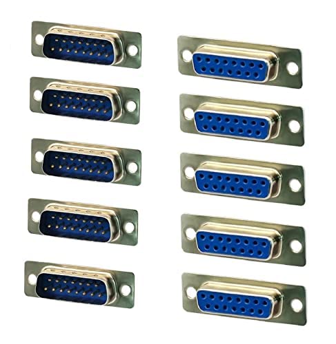 Buy ESPtronics 5 Pair DB15 Connector Male and Female Pair 15 Pin ...