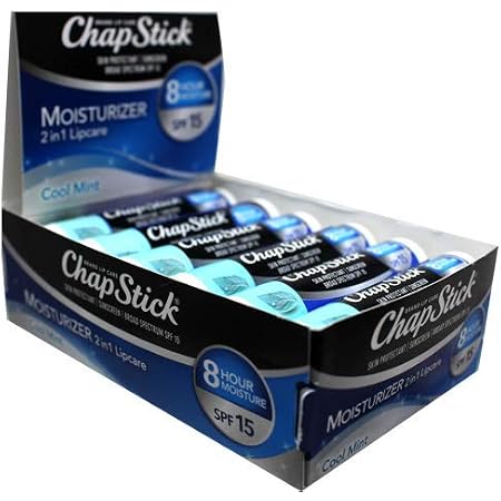 Amazon.com: ChapStick Moisturizer Cool Mint Lip Balm Tubes, SPF 15 and ...