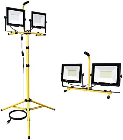 SKYWORLD 20000 Lumen Work Lights with Stand, 2 Adjustable Head LED Work ...