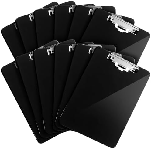 Amazon.com : deli Plastic Clipboard, 12 Pack Clip Boards 8.5x11 with ...