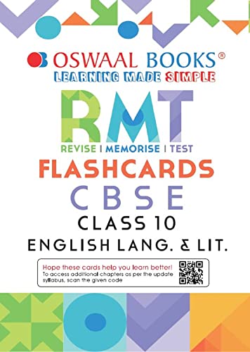 Oswaal CBSE RMT Flashcards Class 10 English (For 2023 Exam) eBook ...