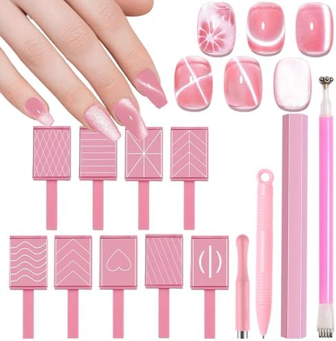 Amazon.com: 3 in 1 Nail Magnet Tool Cat Eye 3D Nails Art Cat Eye Gel ...