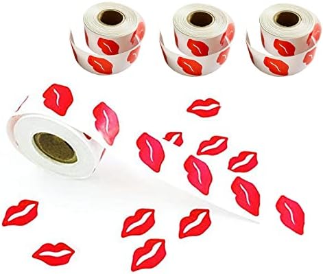 Amazon.com: Kbraveo 3 Rolls 1200 Removable Stickers Perforated Red Lip ...