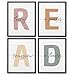 Amazon.com: GOXFOC Boho Neutral Read Letters Wall Art Prints Unframed ...