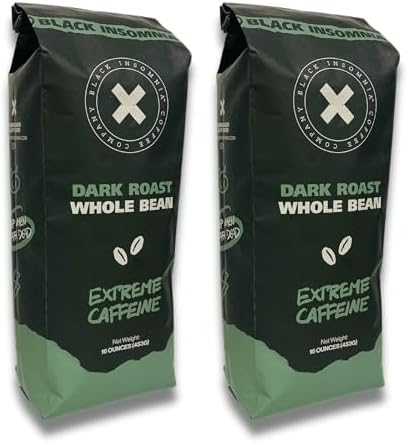 Amazon.com : Black Insomnia Dark Roast Whole Bean Coffee - Extreme ...