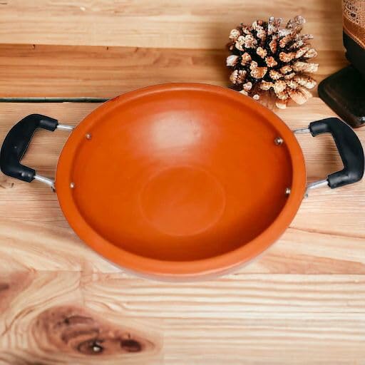 Buy FAMICO Handmade Terracotta Clay Kadai Pot for Cooking & Serving ...