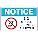 Safety Signs | notice no mobile phones allowed white bg Foam Board ...