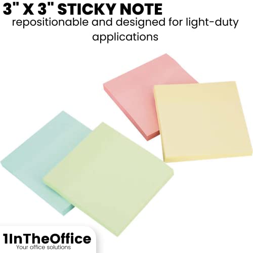 Snapklik.com : Pastel Sticky Notes 3x3, Sticky Note Pads, Self-Stick ...