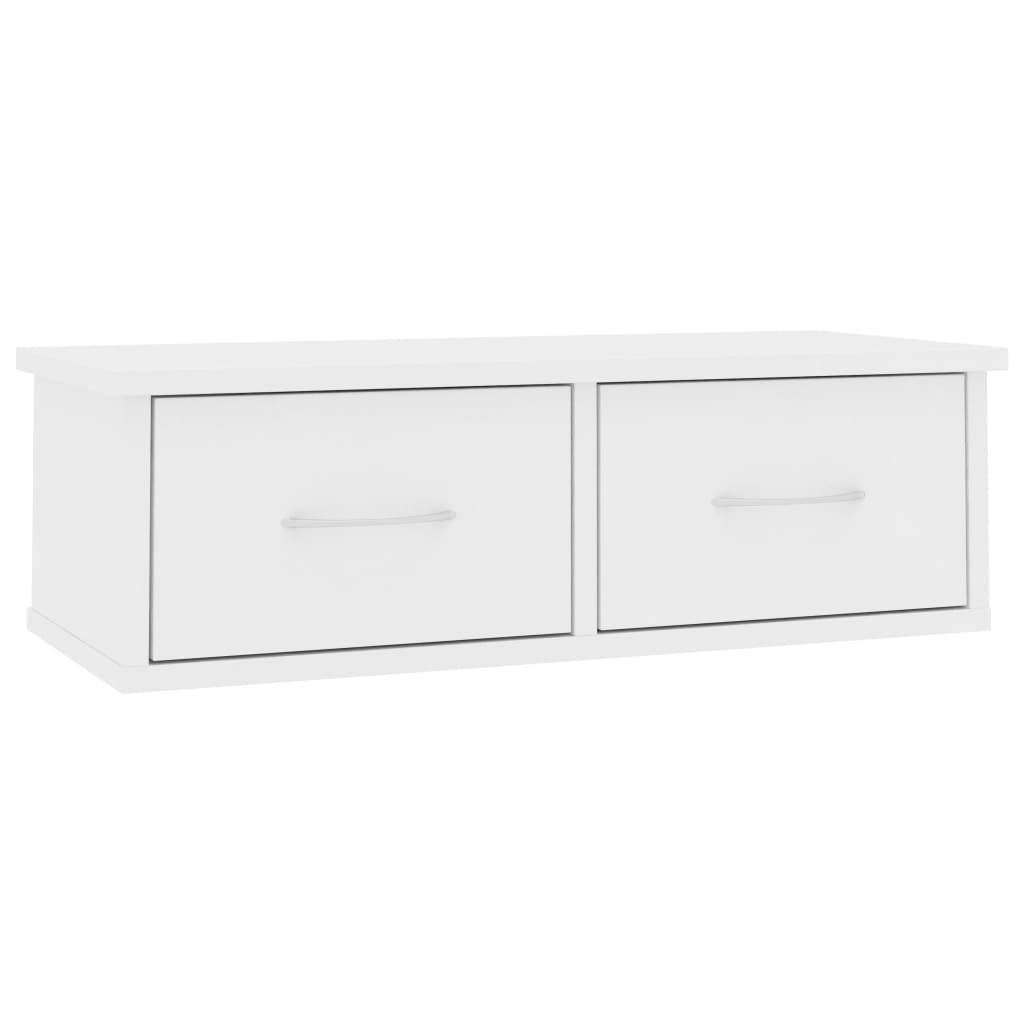 vidaXL Wall-Mounted Drawer Shelf in White, Versatile Display and ...