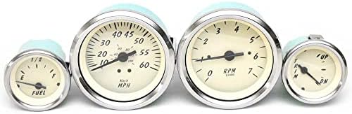 Amazon.com: VeeThree Boat Gauge Set | Cream Silver (Set of 4) : Automotive