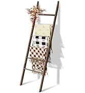 Amazon.com: 6-Tier Blanket Ladder Wooden, 5.7FT(66.5'') Blanket Quilt ...