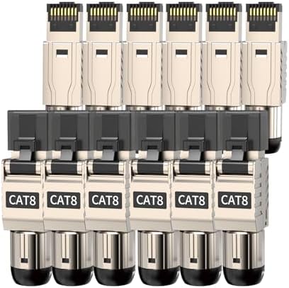 Amazon.com: Cable Matters 6-Pack Tool Free Shielded RJ45 Cat 8, Cat8 ...