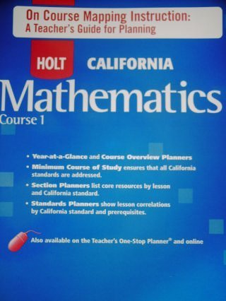 On Crs Mapping T/G Hlt CA Math 2008 C1 (Holt Mathematics): RINEHART AND ...