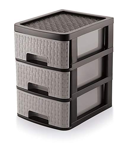 Liza 3 Layer Drawer Organiser (Grey) : Amazon.in: Home & Kitchen