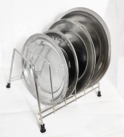 RN STORE Stainless Steel 6 Plates Section Utensils Stand Modern Kitchen ...