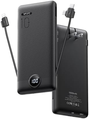 Amazon.com: VRURC Portable Charger with Wall Plug, 10000mAh Slim ...