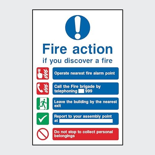 Fire Action if you discover a fire Sign Sticker - (Choose Size ...