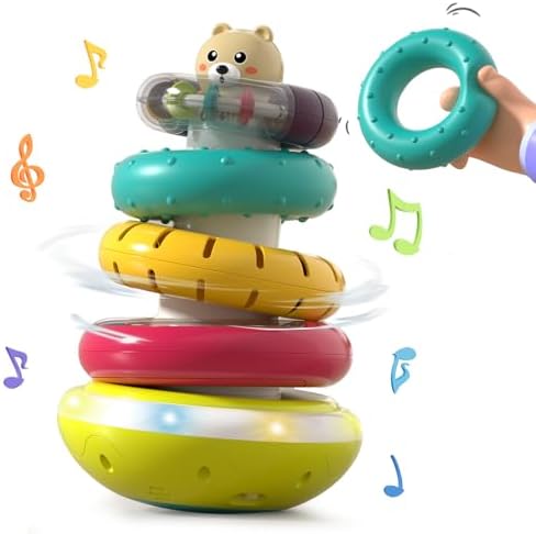 Amazon.com: auby Baby Stacking Rings, STEM Learning Toy with Sound ...